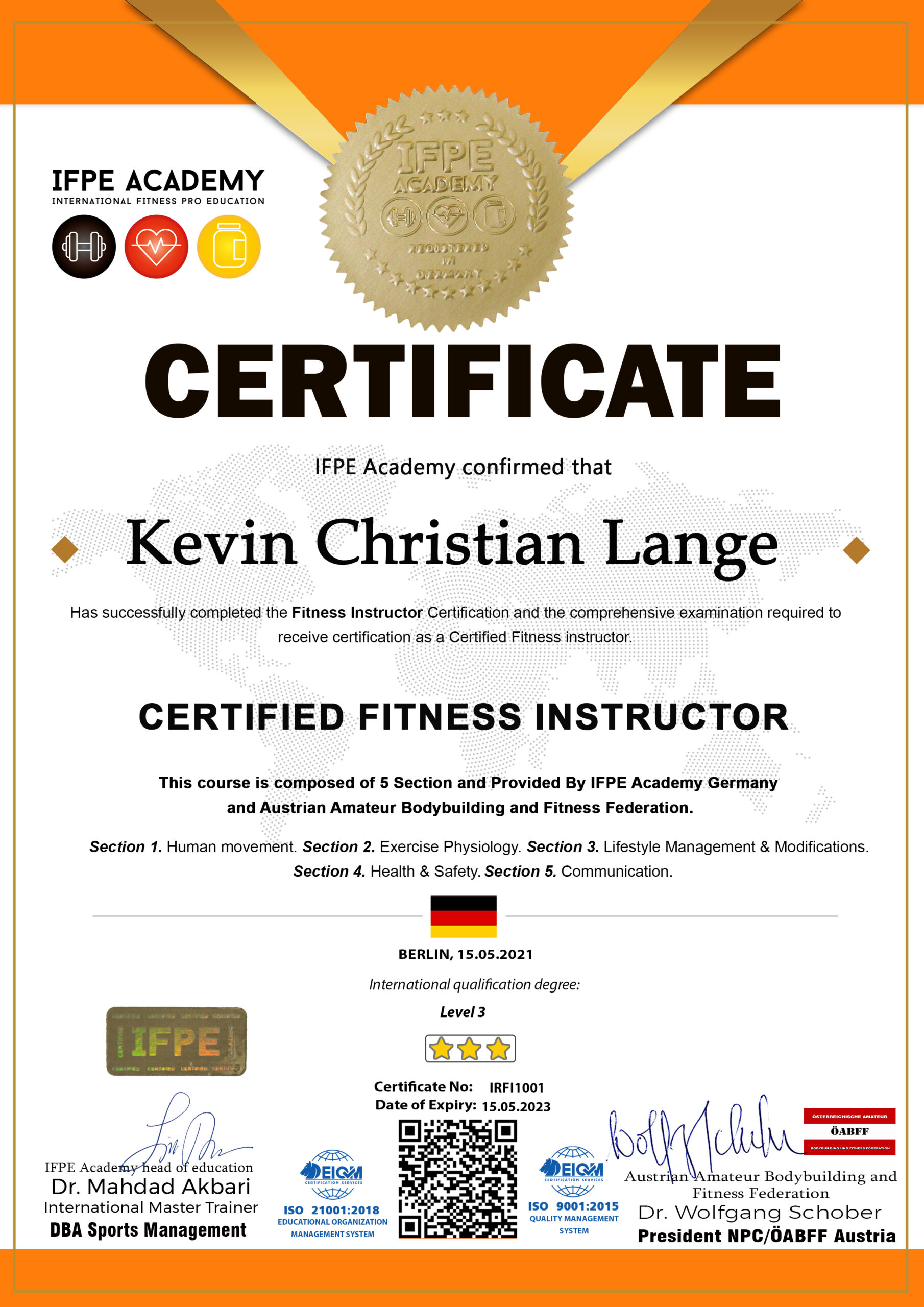 Certificates - IFPE Academy